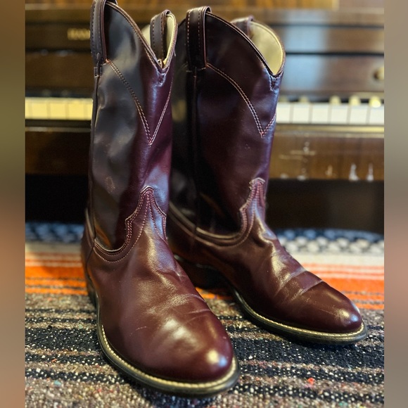 Laredo | Shoes | Vintage Wine Red Laredo Roper Cowboy Boots Womens Size ...
